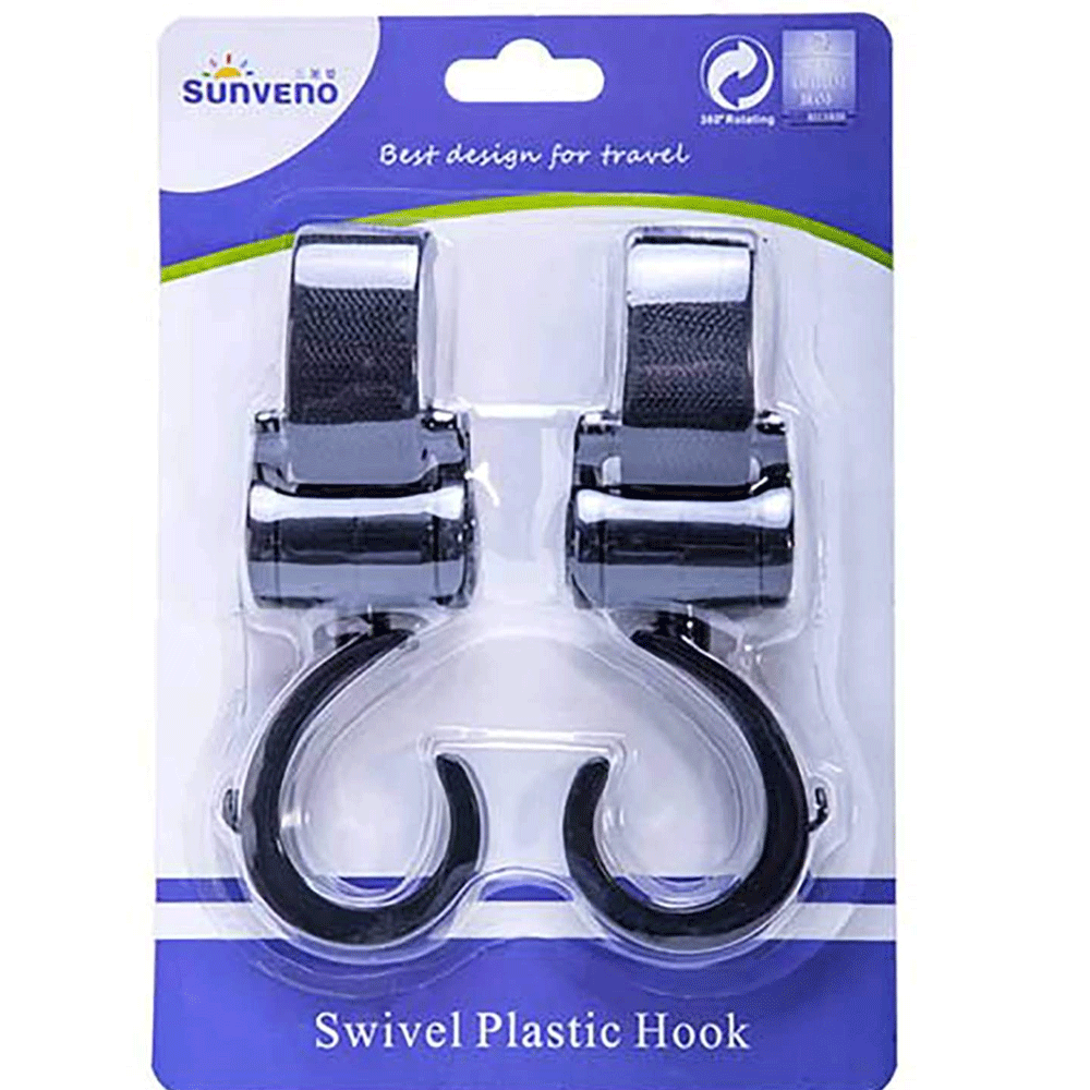 Sunveno Rotating Stroller Hooks – Heavy-Duty 360° Swivel Organizer ...