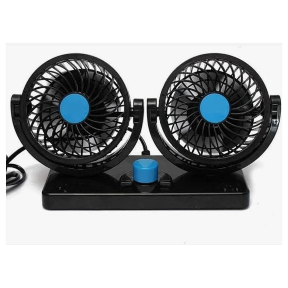 Automobile Double Fan 360 degree Circular Cooling Fan, Car cable Swing ...