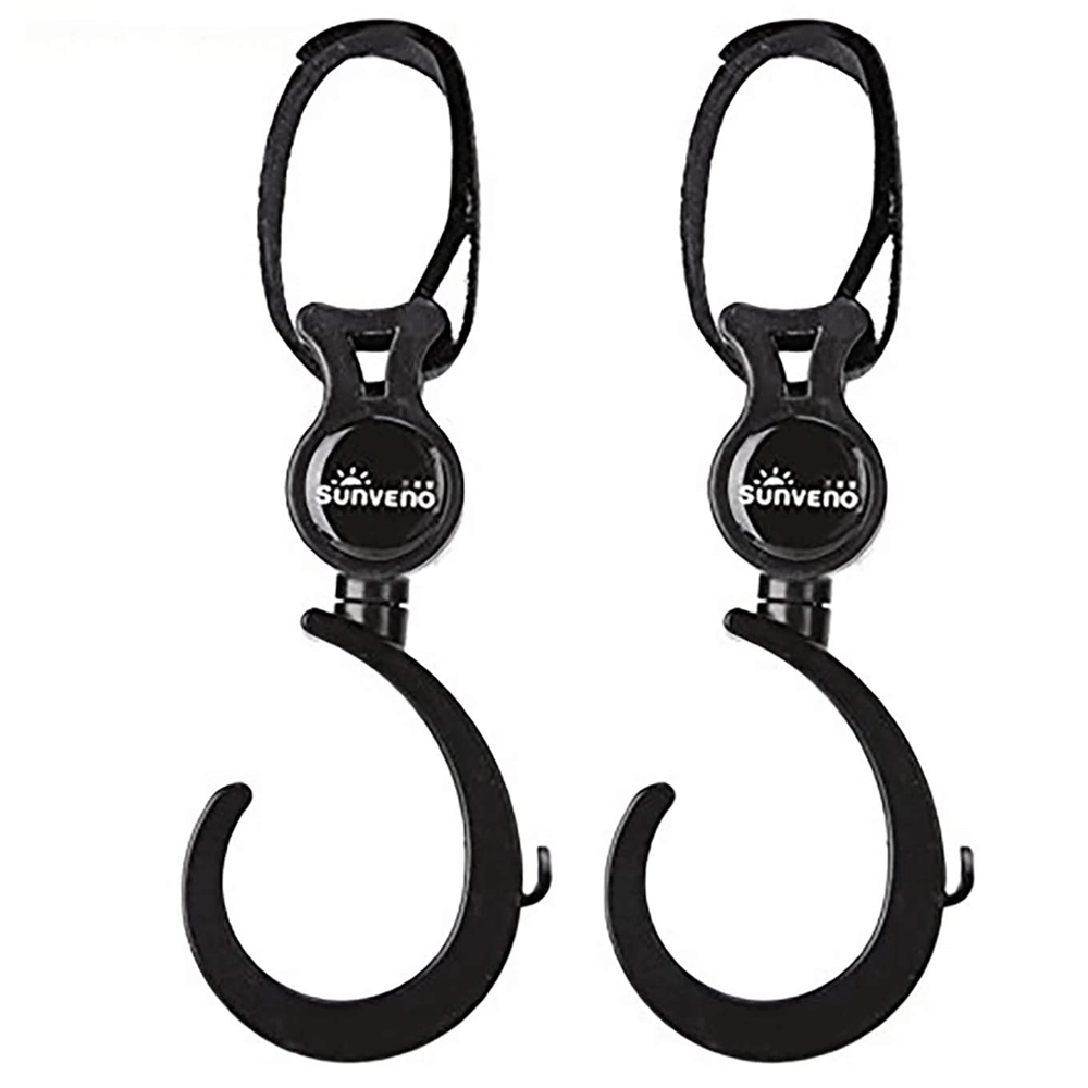 Sunveno Rotating Stroller Hooks – Heavy-Duty 360° Swivel Organizer ...