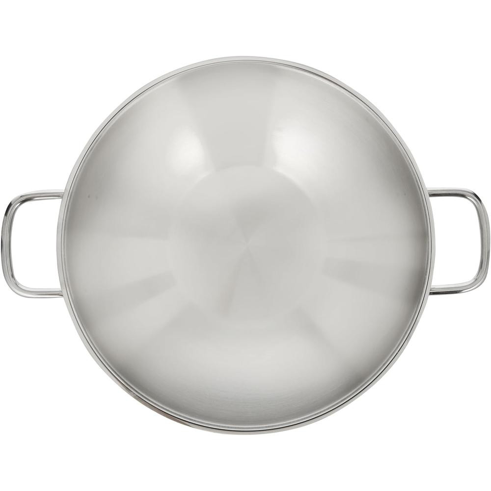 Korkmaz Perla Stainless Steel Wok Pan 28cm - Induction Compatible with ...