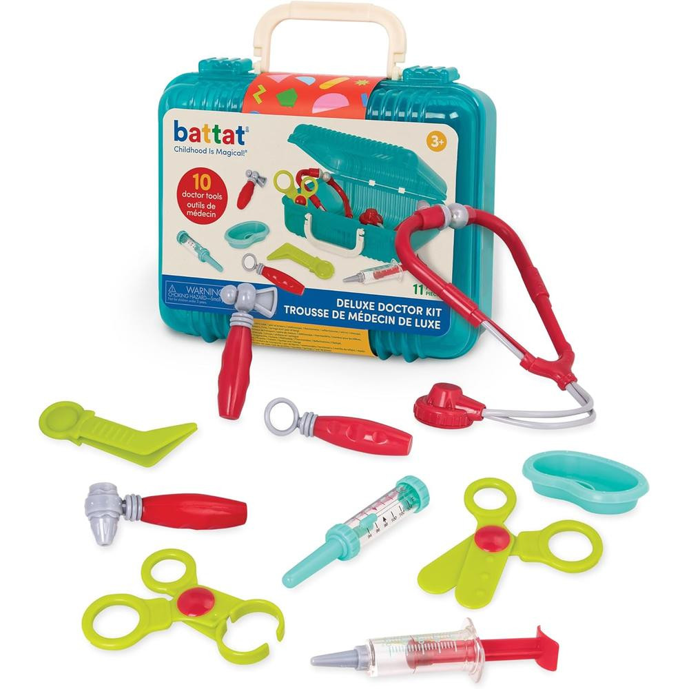 Battat Deluxe Doctor Kit | 11-Piece Medical Playset for Toddlers & Kids ...