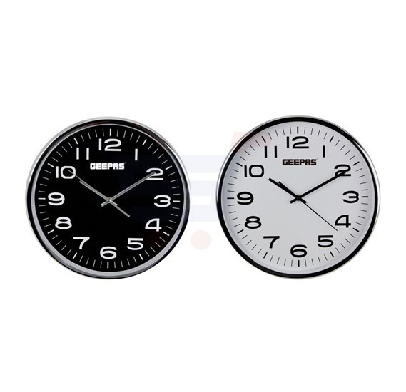 Geepas Round Wall Clock with Silent Sweep Movement and Easy-to-Read ...