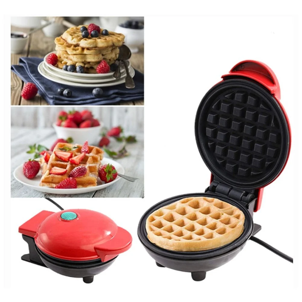 Mini Round Waffle Maker - Non-Stick Belgian Waffle Maker for Home, Kids ...